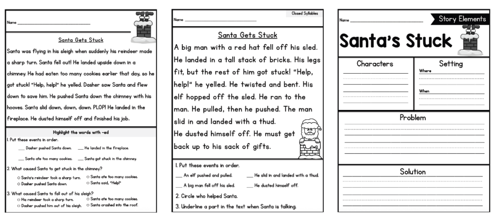 Santa Stuck Freebies! - Sarah's Teaching Snippets