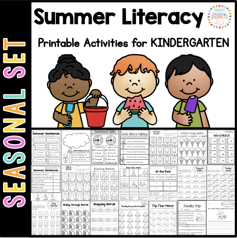 Summer Literacy Packs and TWO Summer Freebies - Sarah's Teaching Snippets