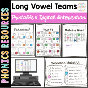 Vowel Teams Printable Intervention - Sarah's Teaching Snippets