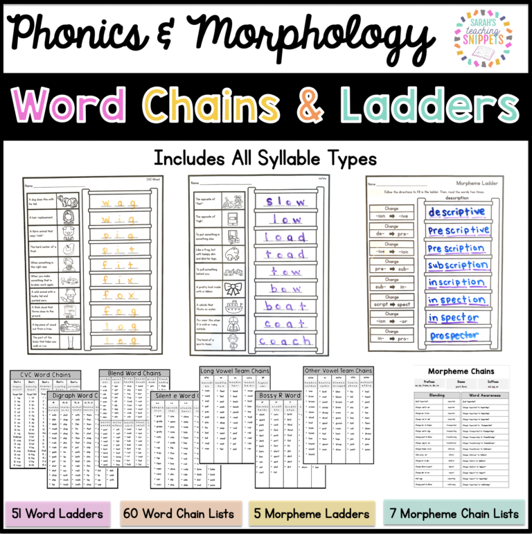 Word Chains: Enhance Spelling and Word Recognition - Sarah's Teaching Snippets